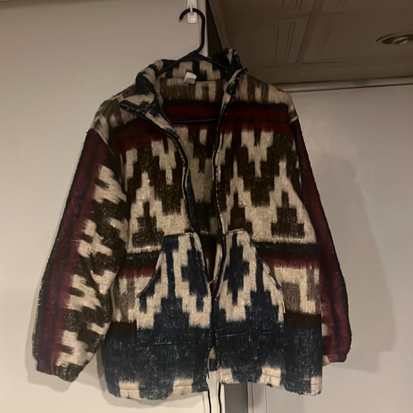 Jackets & Coats | Artesanias Mr Molina Tribal Pattern Fuzzy Jacket ...